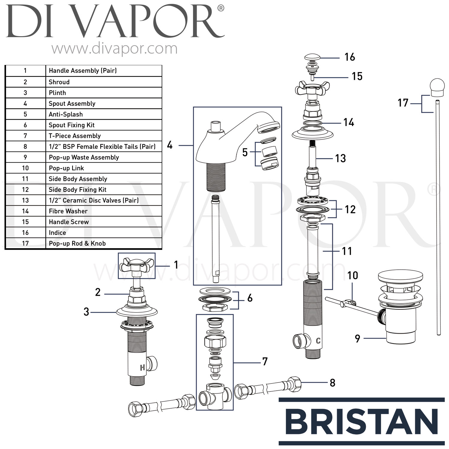 Bristan N 3HBAS C CD 1901 3 Hole Basin Mixer with Pop-Up Waste Bathroom ... Bristan N 3HBAS C CD 1901 3 Hole Basin Mixer with Pop-Up Waste Bathroom ...